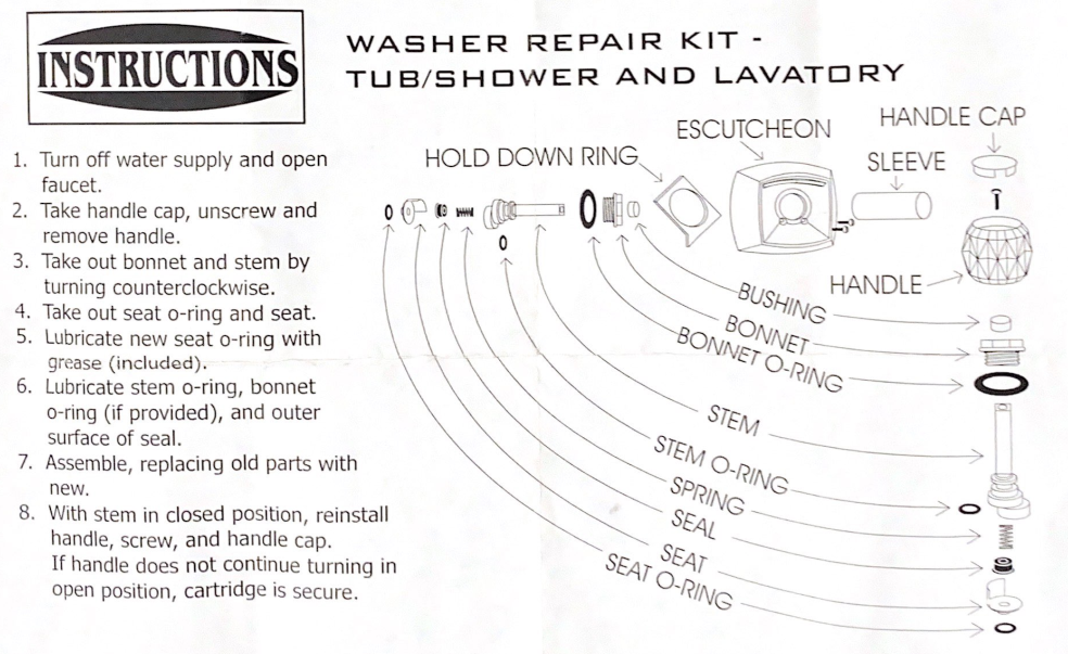 Brass Washerless Shower Stem for Sterling Faucets - Noel's Plumbing Supply