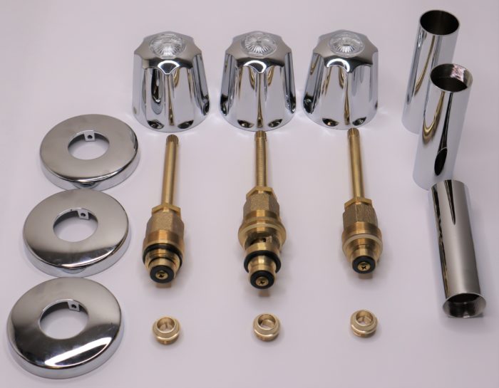 Chrome Plated 3 Handle Rebuild Kit for Gerber Tub & Shower Faucets 87 ...