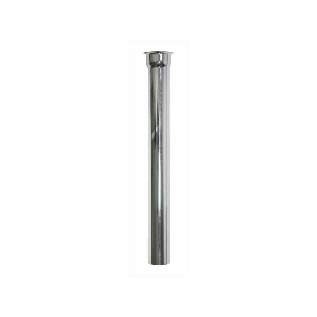 1-1-4-x-12-chrome-plated-brass-17ga-flanged-tailpiece-fits-1-1-2-nut