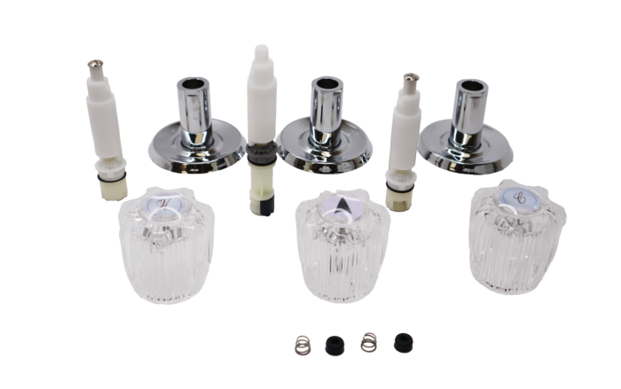 Chrome Plated 3 Handle Rebuild Kit for Delta & Glacier Bay - Noel's ...