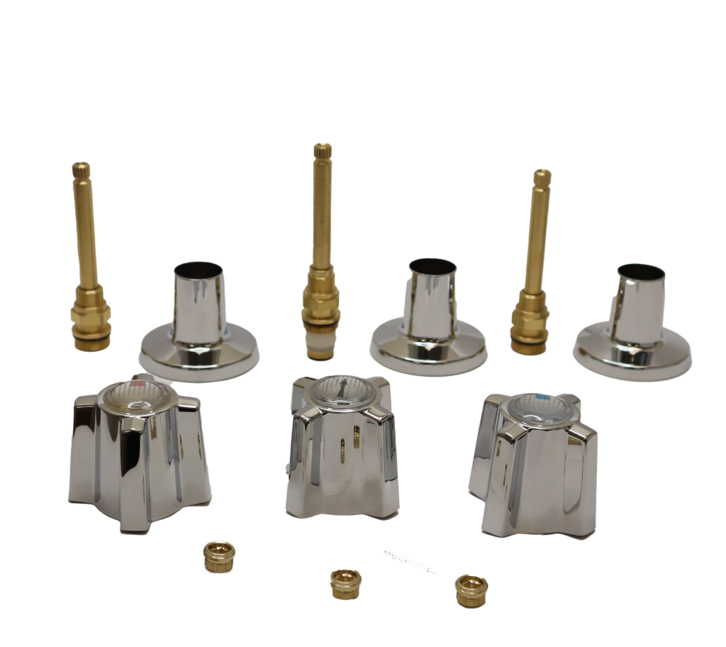 3 Handle Rebuild Kit for Sterling Brass Tub & Shower Faucet Chrome ...