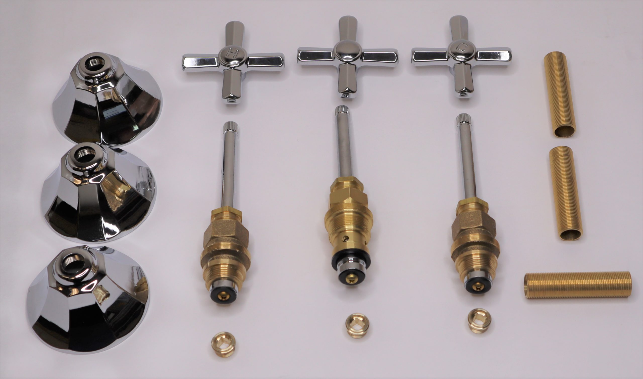 Chrome Plated 3 Handle Rebuild Kit for Sterling Brass - Noel's Plumbing ...
