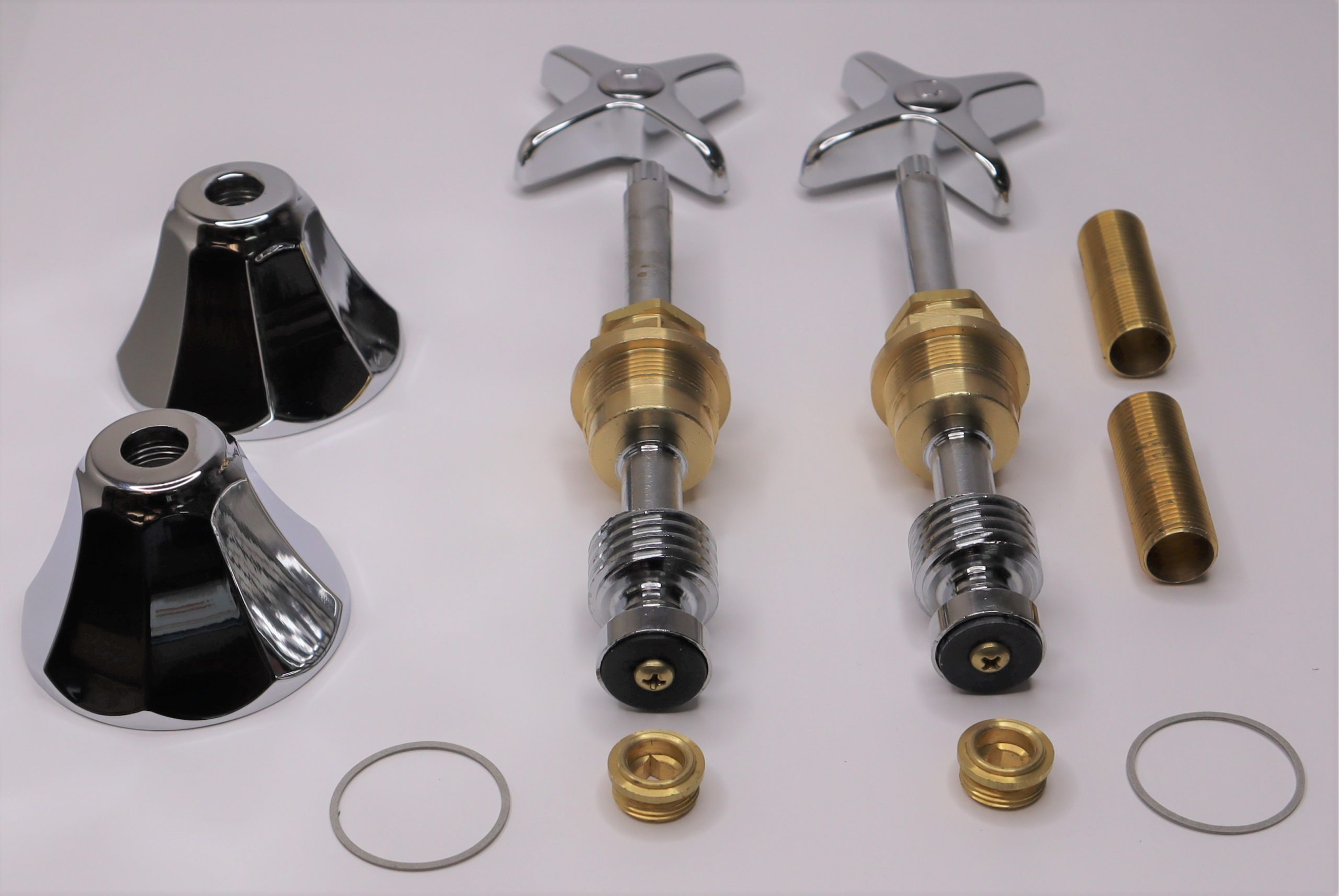 2 Handle Repair Kit with Old Style Porcelain Handles for Wolverine Brass