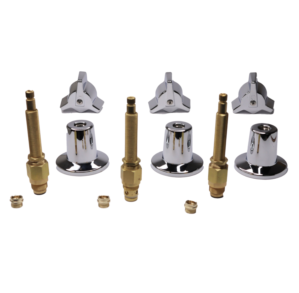Chrome Plated 3 Handle Rebuild Kit For Central Brass Noels Plumbing